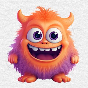 Cute Little Monsters Clipart, Cute Monster Designs- 10 Transparent ...