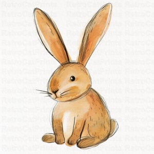 Cute Easter Bunny Clipart, DIGITAL DOWNLOAD, Handdrawn Spring Bunnies ...