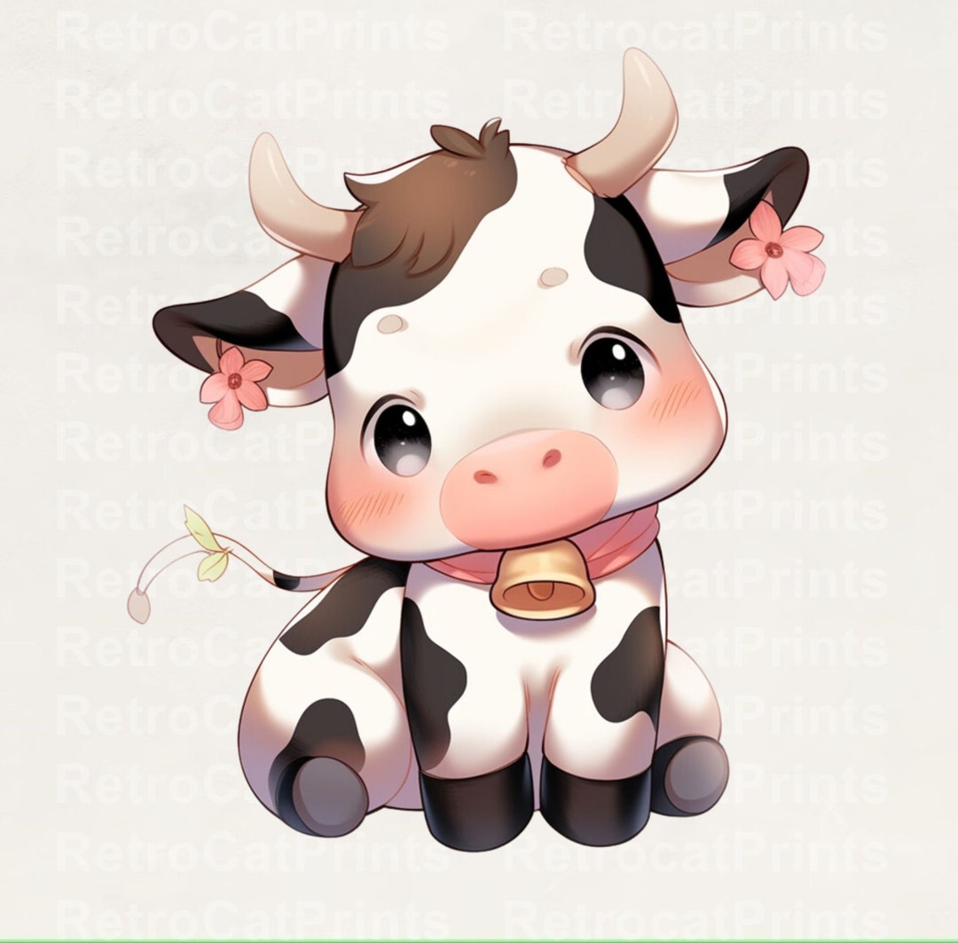 Buy Cute Cow Clipart 8 High Quality Pngs Digital Download Card Making ...