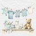 Handdrawn Baby Clothes Watercolor Clipart, Newborn Boy Clip Art, Baby ...