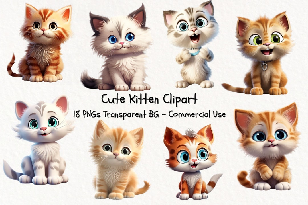 18 Cute Kitten Images, Kitten Clipart Pngs With Transparent Background ...