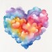 Rainbow Cloud Heart Clipart, Love Heart Clipart, Handpainted ...