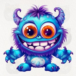 Cute Little Monsters Clipart, Cute Monster Designs- 10 Transparent ...