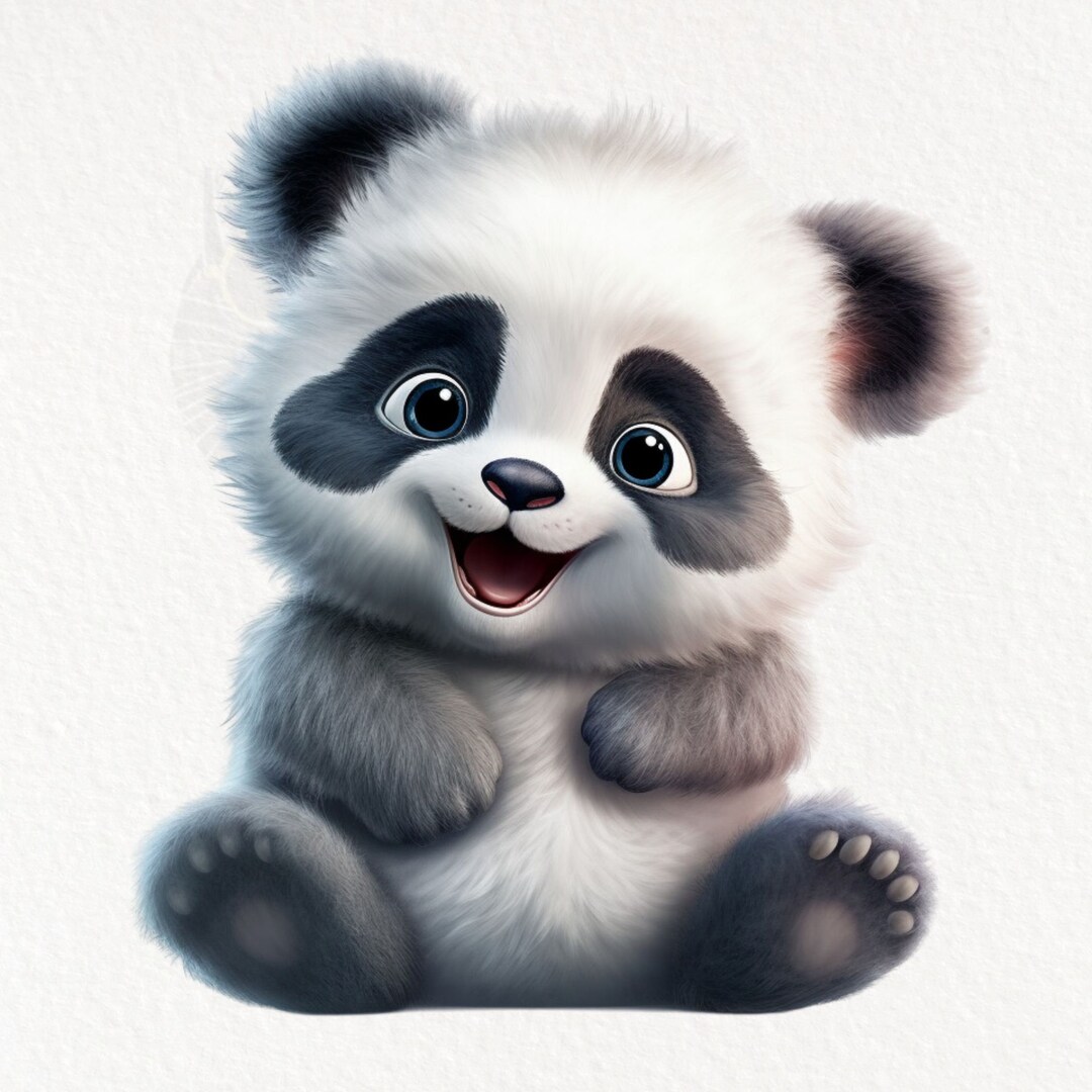 10 Panda Clipart, Cute Pandas Clipart, Fluffy Pandas Clipart, Commercial Use, Digital Download ...