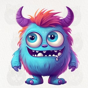 Cute Little Monsters Clipart, Cute Monster Designs- 10 Transparent ...