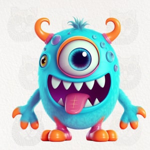 Cute Little Monsters Clipart, Cute Monster Designs- 10 Transparent ...