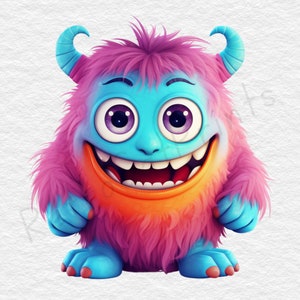 Cute Little Monsters Clipart, Cute Monster Designs- 10 Transparent ...