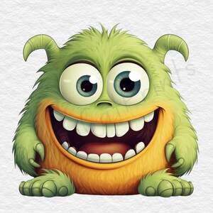 Cute Little Monsters Clipart, Cute Monster Designs- 10 Transparent ...