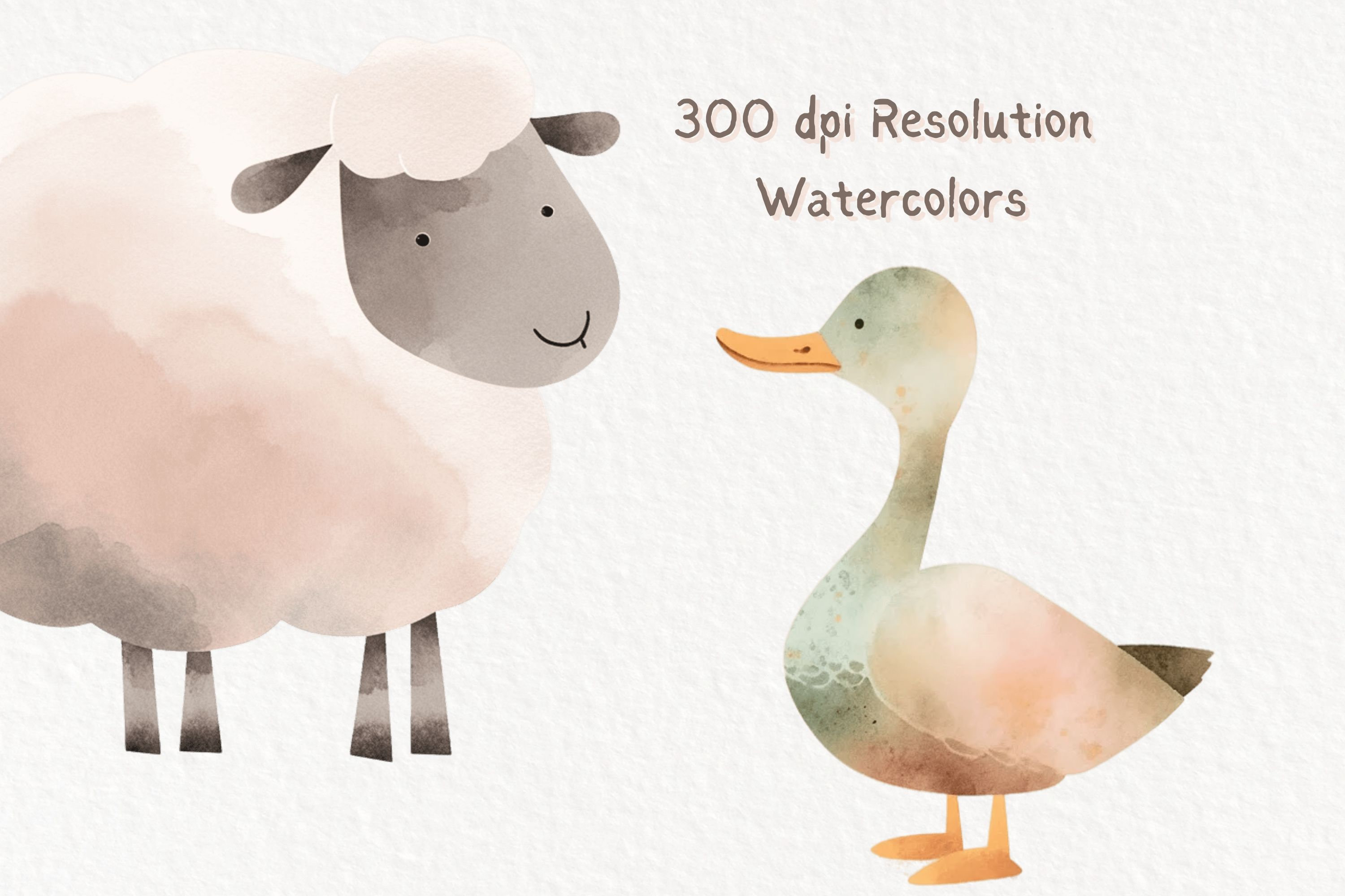 Farm Animals Watercolor Clipart Bundle Digital Download, Watercolor ...