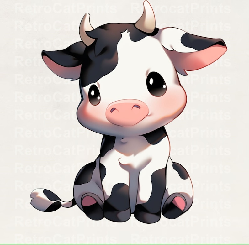 Cute Cow Clipart 8 High Quality Pngs Digital Download - Etsy