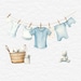 Handdrawn Baby Clothes Watercolor Clipart, Newborn Boy Clip Art, Baby ...