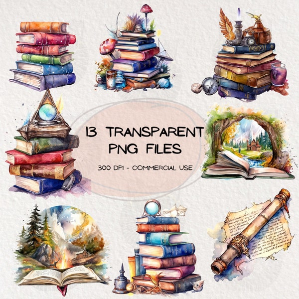 Magical Book Clipart - Etsy