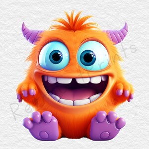 Cute Little Monsters Clipart, Cute Monster Designs- 10 Transparent ...