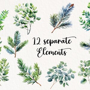 Watercolor Greenery Clipart, Frames Borders PNG, Green Leaves Branches ...
