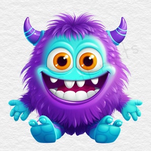 Cute Little Monsters Clipart, Cute Monster Designs- 10 Transparent ...