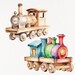 10 Watercolor Toy Train Clipart, Toy Train PNG, Nursery Train Clipart ...