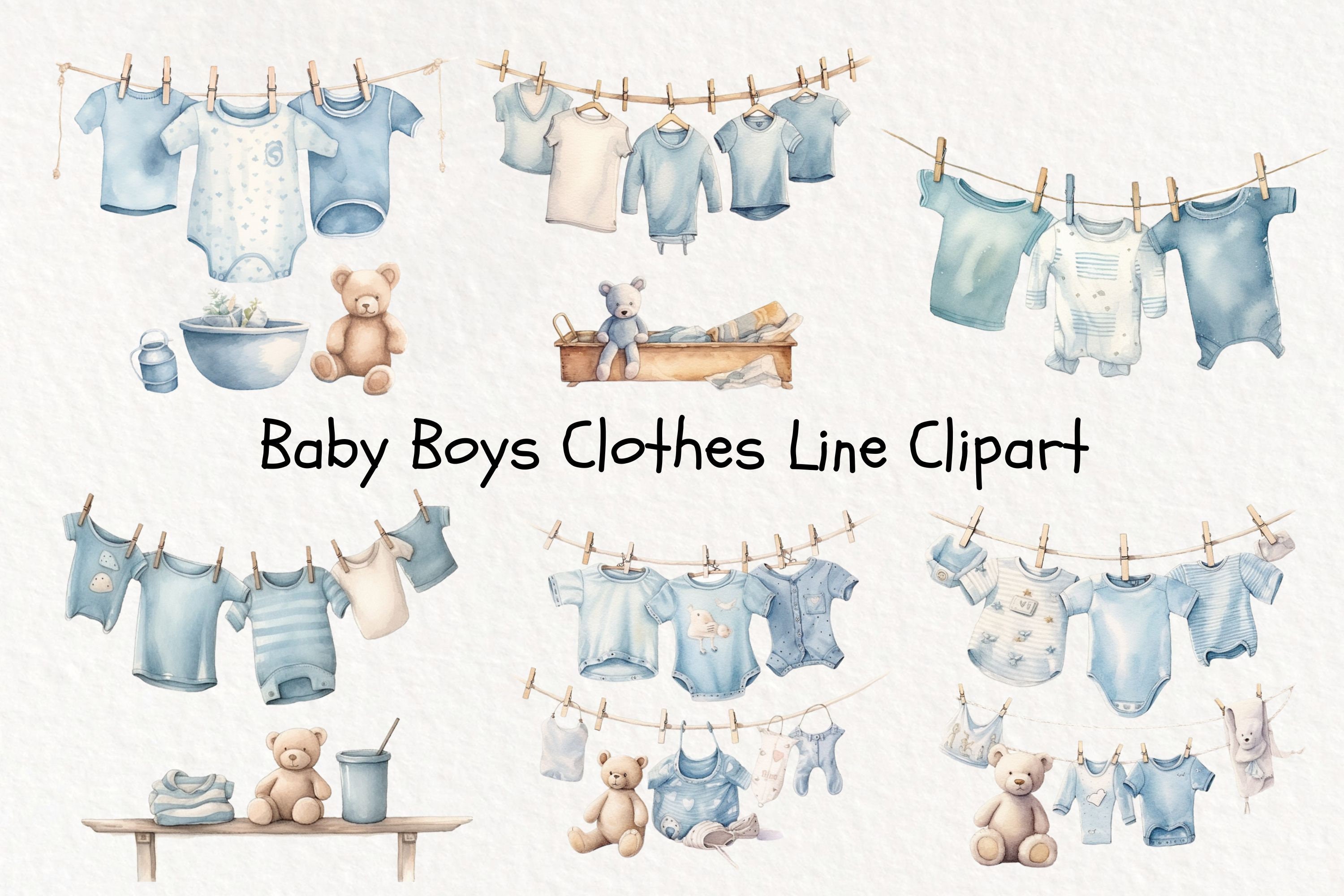 Baby Clothesline Clipart