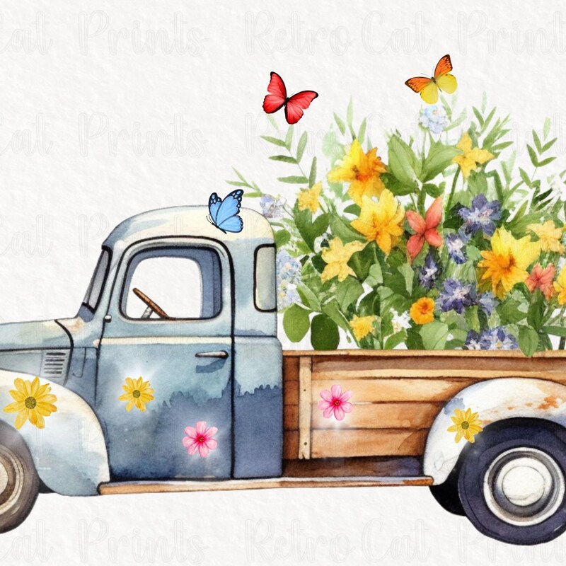 Truck With Flowers - Etsy