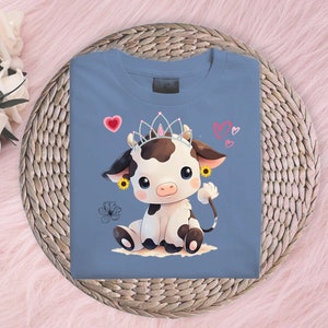 Cute Cow With Tiara PNG, Cow With Crown Sublimation, Cute Cow ...