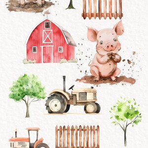 Farm Animals Watercolor Clipart Bundle Digital Download, Watercolor ...