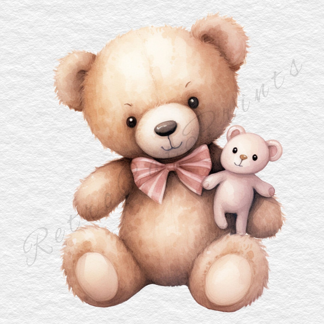 Watercolor Teddy Clipart Old Fashioned Teddies Clipart - Etsy UK