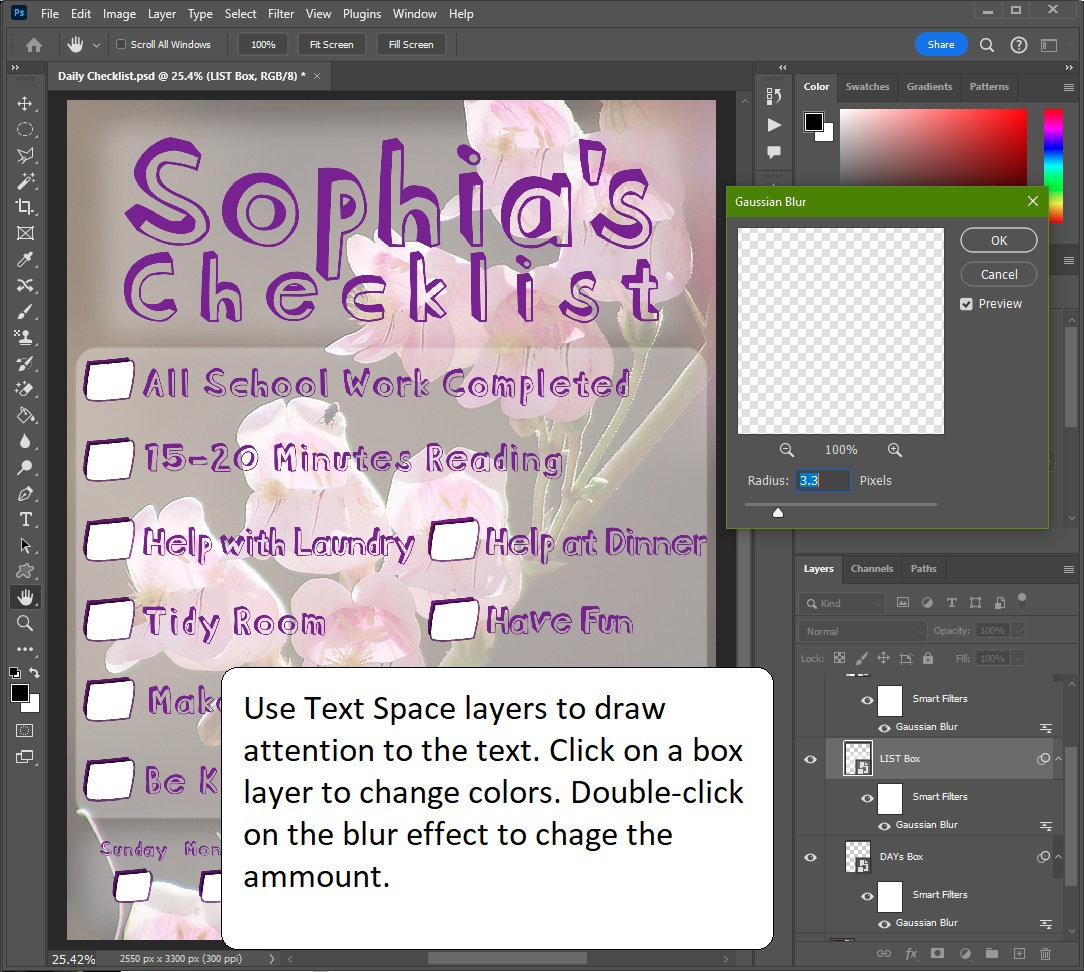 Daily Checklist, Kids To-do List, Check Box Template, Customizable ...