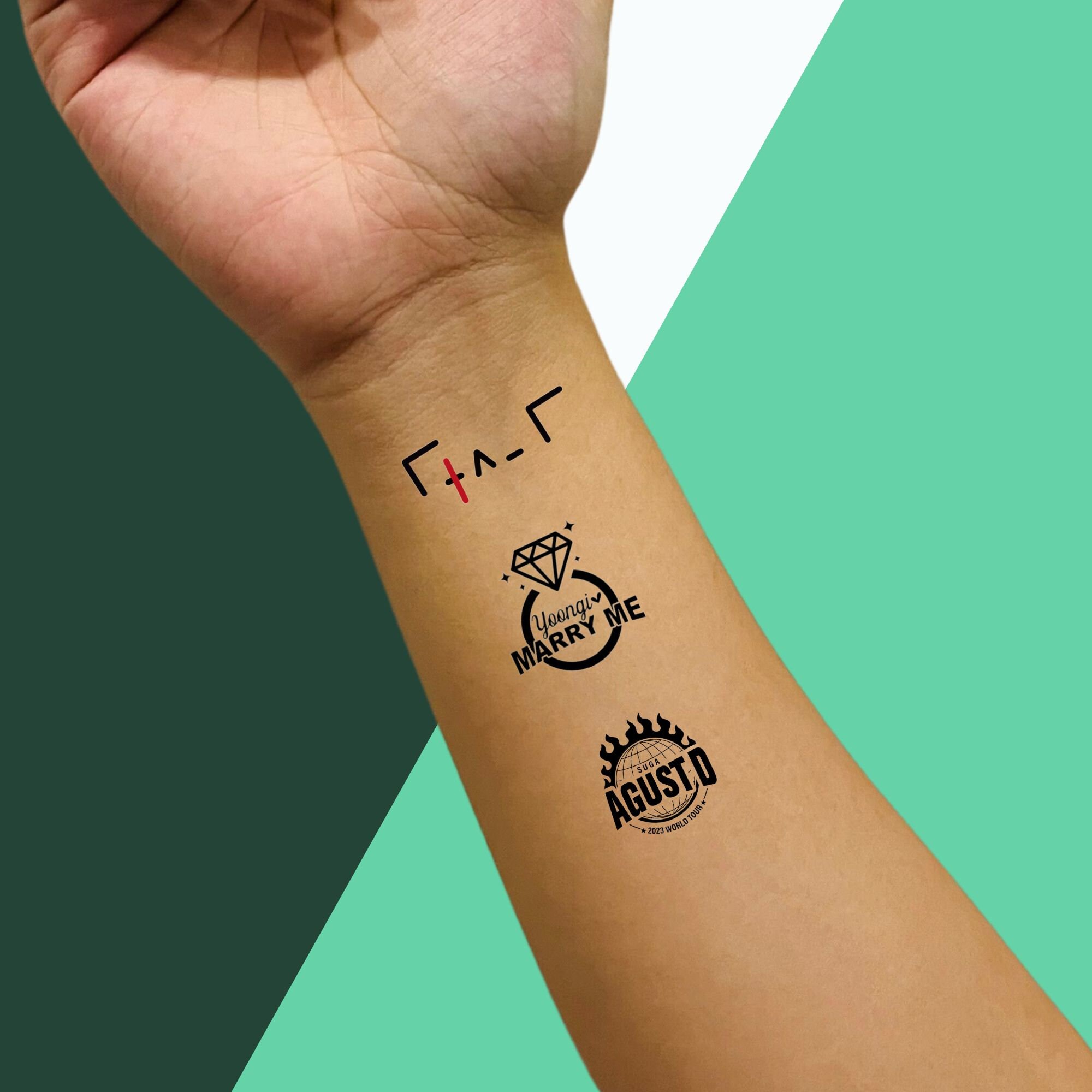 Suga Temporary Tattoo Pack BTS Tattoo Yoongi Marry Me Etsy Australia Suga Temporary Tattoo Pack BTS Tattoo Yoongi Marry Me Etsy Australia
