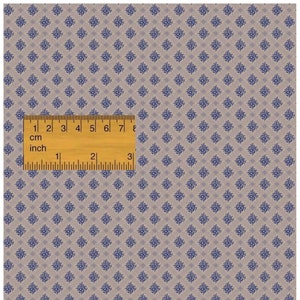 1/6 1/12 1/24 Dollhouse 19th Century Old Vintage Blue Flowers on Beige ...