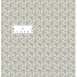 1/6 1/12 1/24 Dollhouse Miniature Blue Floral Patterned Wallpapers ...
