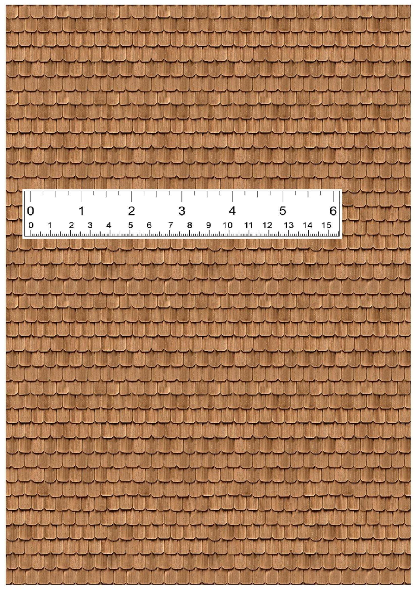 Dollhouse Brown Cedar Shake Shingles Printable PDF 1/15 1/30 1/60 ...