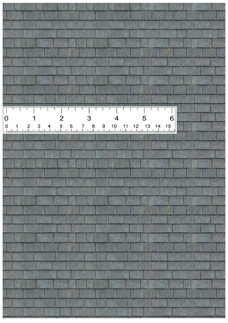 Miniature Dolls House Slate Roofing Paper 1/6 1/12 1/18 1/24 1/36 1/48 ...