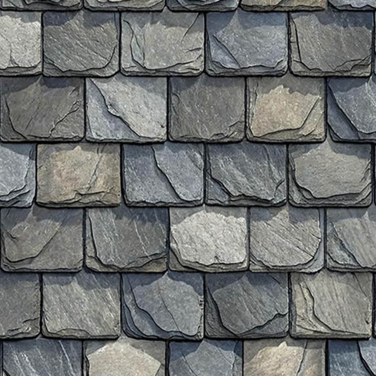 Dollhouse Natural Gray Slate Stone Shingles Printable PDF 1/12 1/24 1/ ...