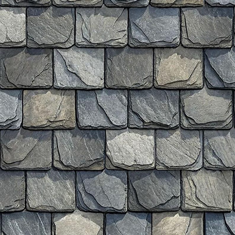 Dollhouse Natural Gray Slate Stone Shingles Printable PDF 1/12 1/24 1/ ...