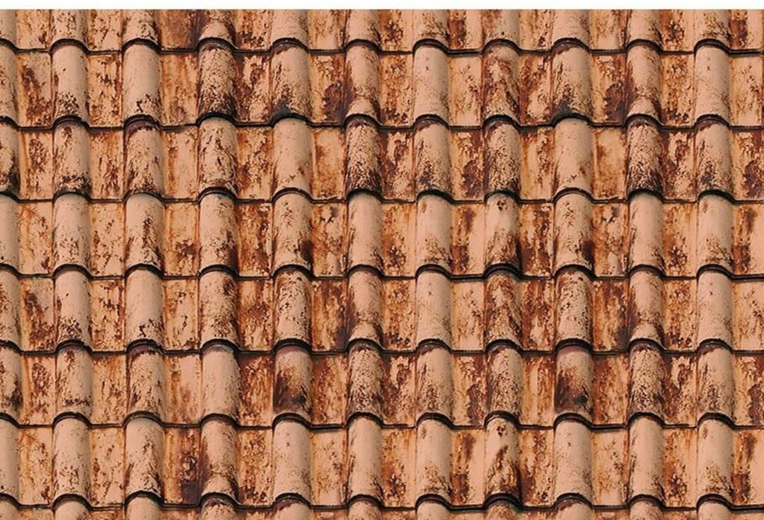 Dollhouse Rustic Weathered Terracotta Curved Clay Roof Tiles 1/12 1/24 ...