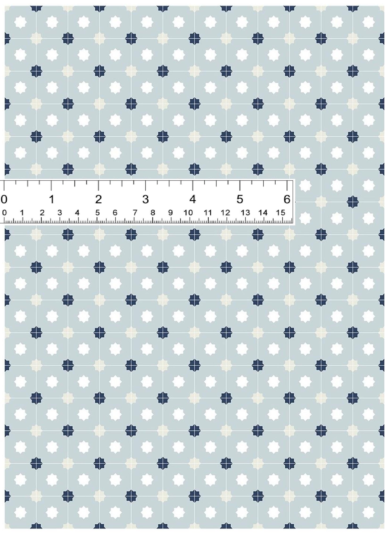 1/12 Dollhouse Miniature Matte Navy Blue Gray White on Light Blue ...