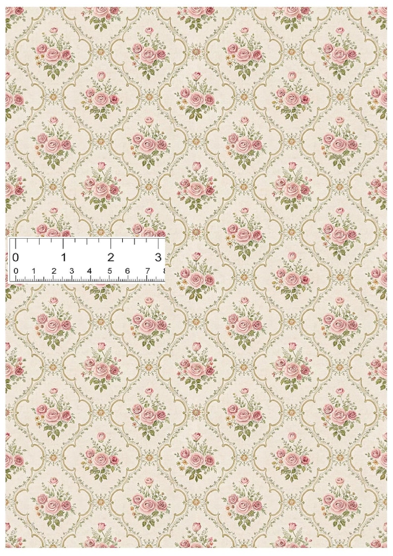 1/6 1/12 1/24 Dollhouse Miniatures Old Vintage Victorian Damask Shabby ...