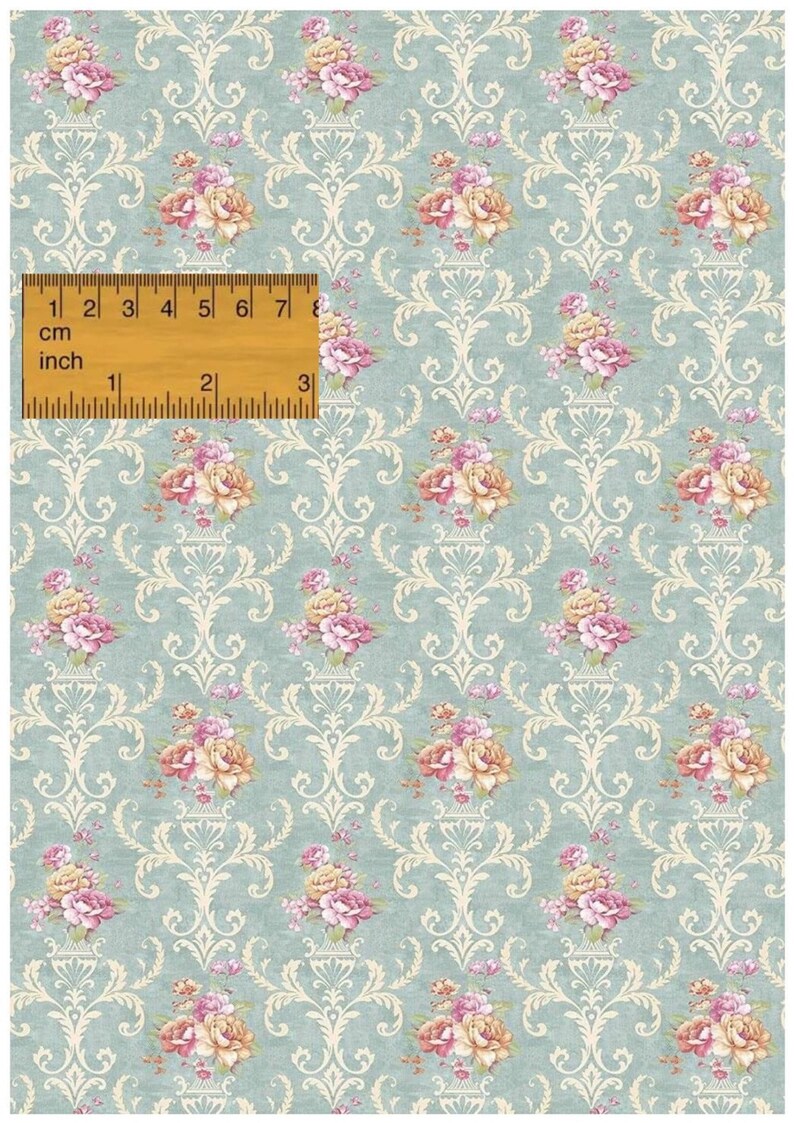 1/6 1/12 1/24 Dollhouse Matte Vintage Decorative Floral Pattern ...