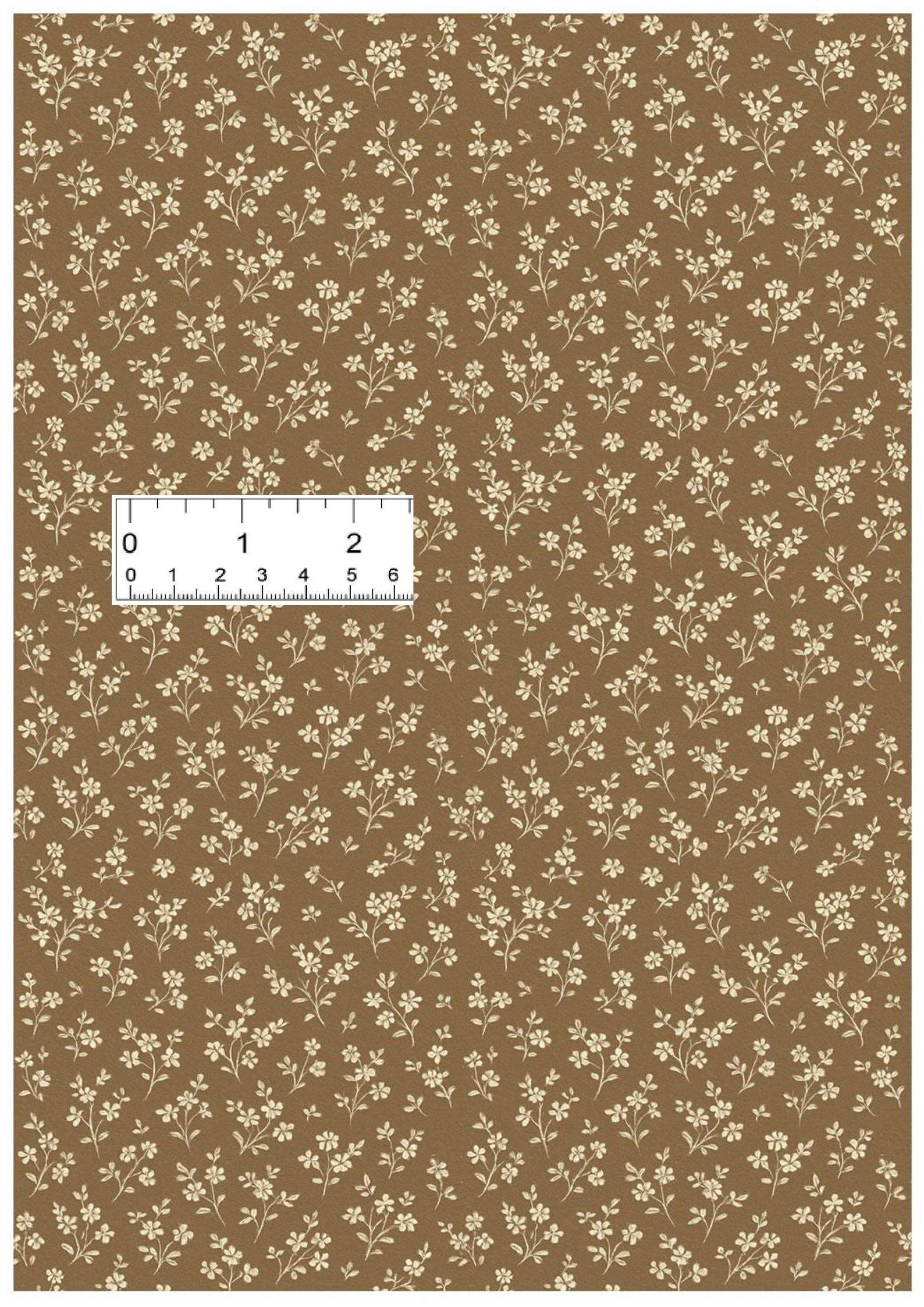 1/6 1/12 Dollhouse Vintage Rustic Beige Wildflower Floral Pattern on ...