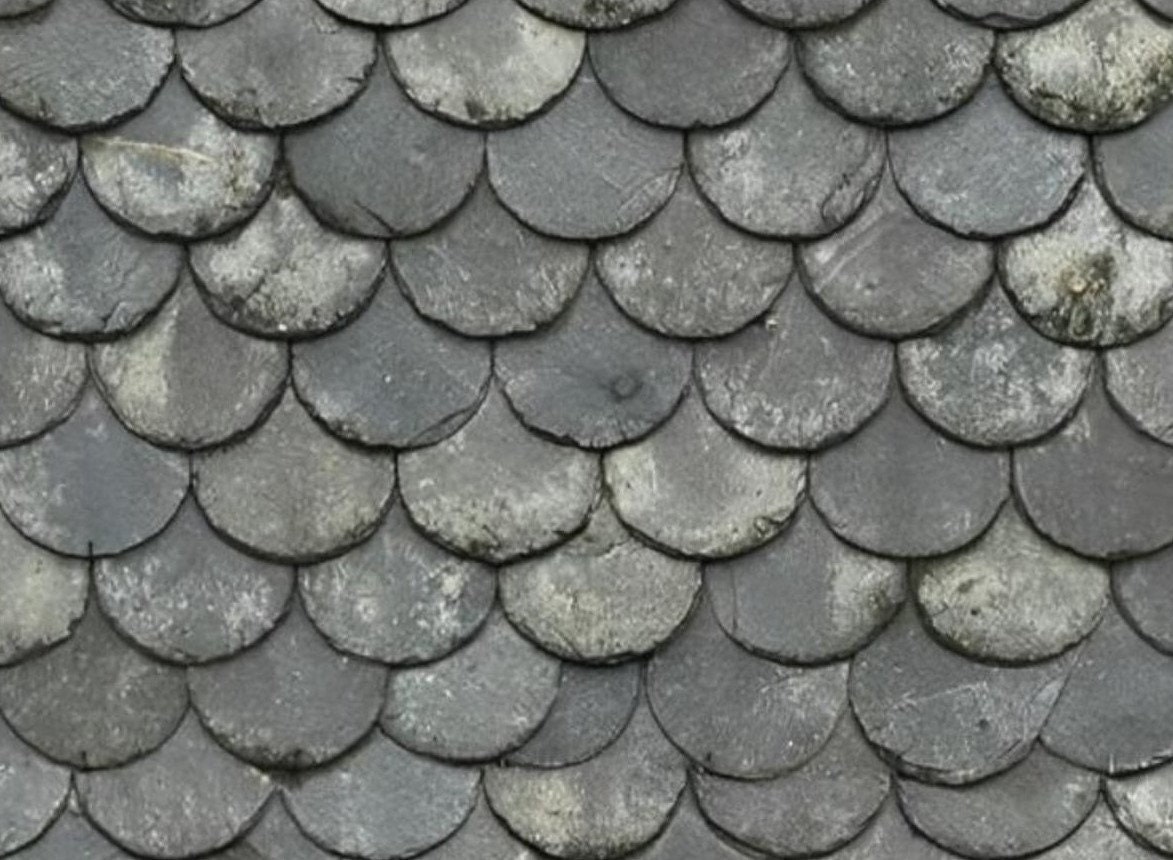 1/12 1/24 Scale Dollhouse Miniature Fish Slate Grey Roof Tiles Seamless ...