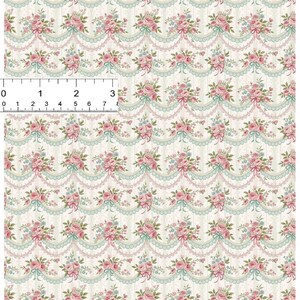 Vintage Dollhouse Nursery Wallpaper Pink Rose Floral Lace Garland 1/6 1 ...
