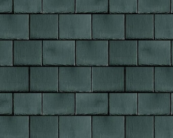 1/12 1/24 Dollhouse Miniature Dark Green Slate Roof Tiles Seamless ...