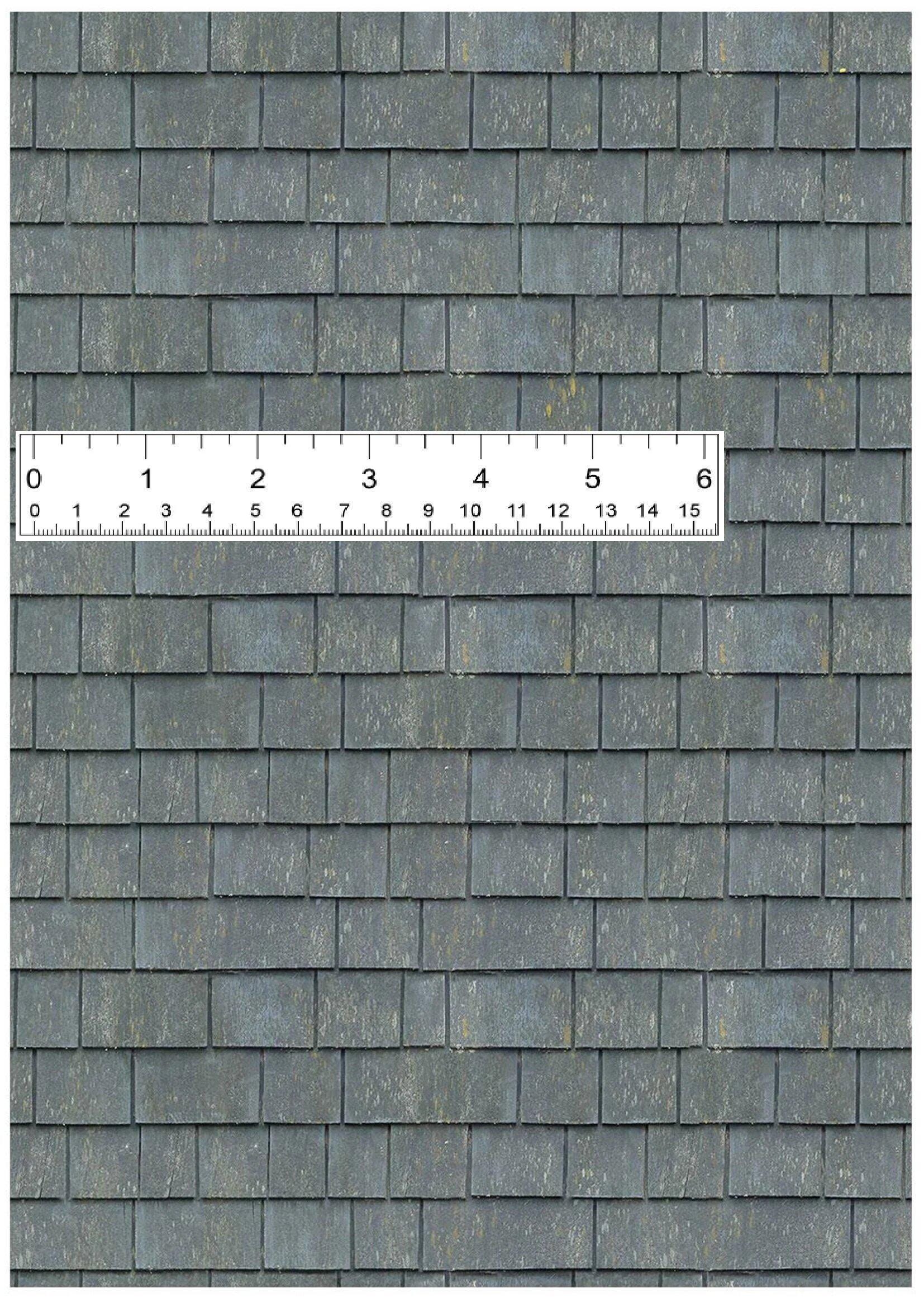 Miniature Dolls House Slate Roofing Paper 1/6 1/12 1/18 1/24 1/36 1/48 ...