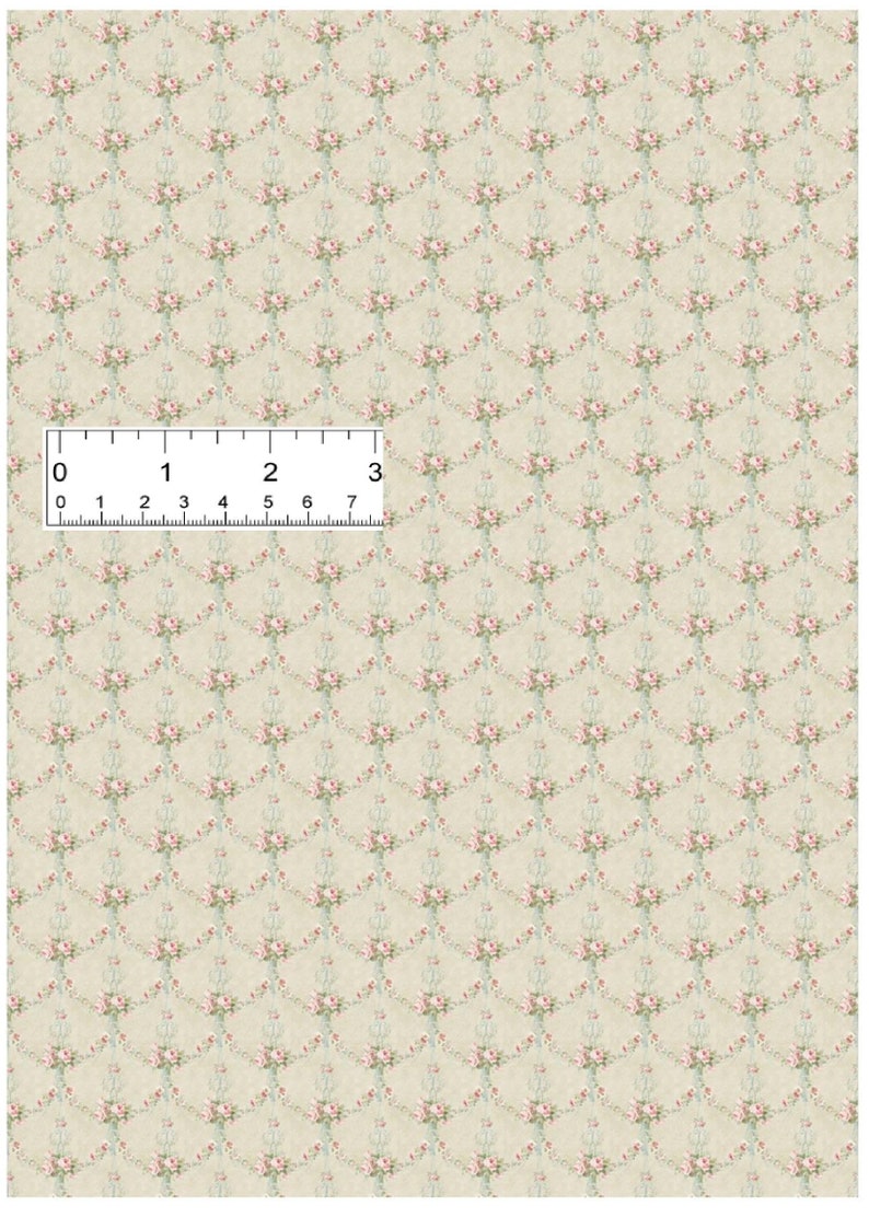 1/6 1/12 1/24 Dollhouse Miniature Victorian Floral Ornate Wallpapers ...