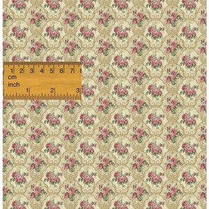 1/6 1/12 1/24 Dollhouse Rose Pattern on Gold Wallpapers Seamless ...