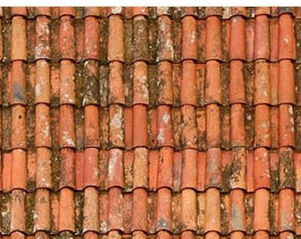 1/12 1/24 Dollhouse Vintage Old Dirty Matte Red Clay Roof Tiles ...