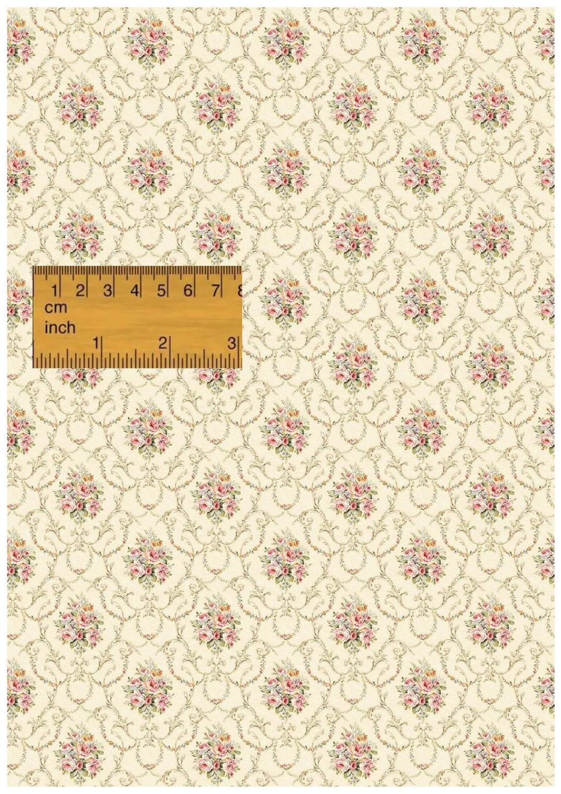 1/6 1/12 1/24 1/48 Dollhouse Matte Pink Floral Bouquet Garland ...