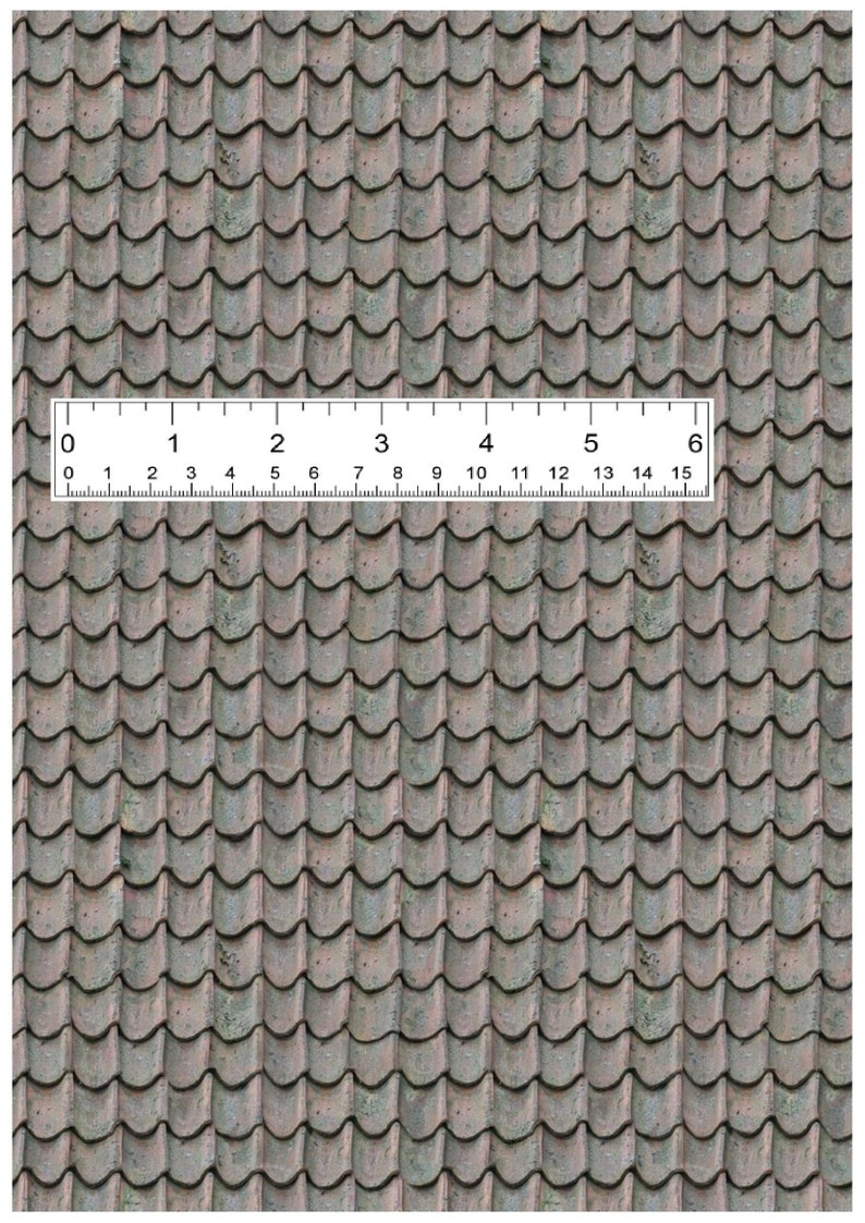 1/12 1/24 Dollhouse Vintage Old Dirty Matte Red Clay Roof Tiles ...