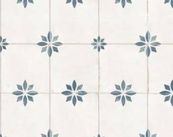 1/12 1/24 1/48 Dollhouse Vintage Old Matte Blue Floral Pattern Wall ...