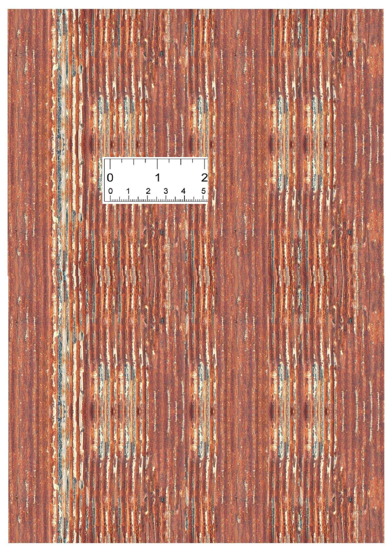 2 PCS 1/6 1/12 Scale Miniature Old Rusty Dirty Corrugated Steel Tin ...