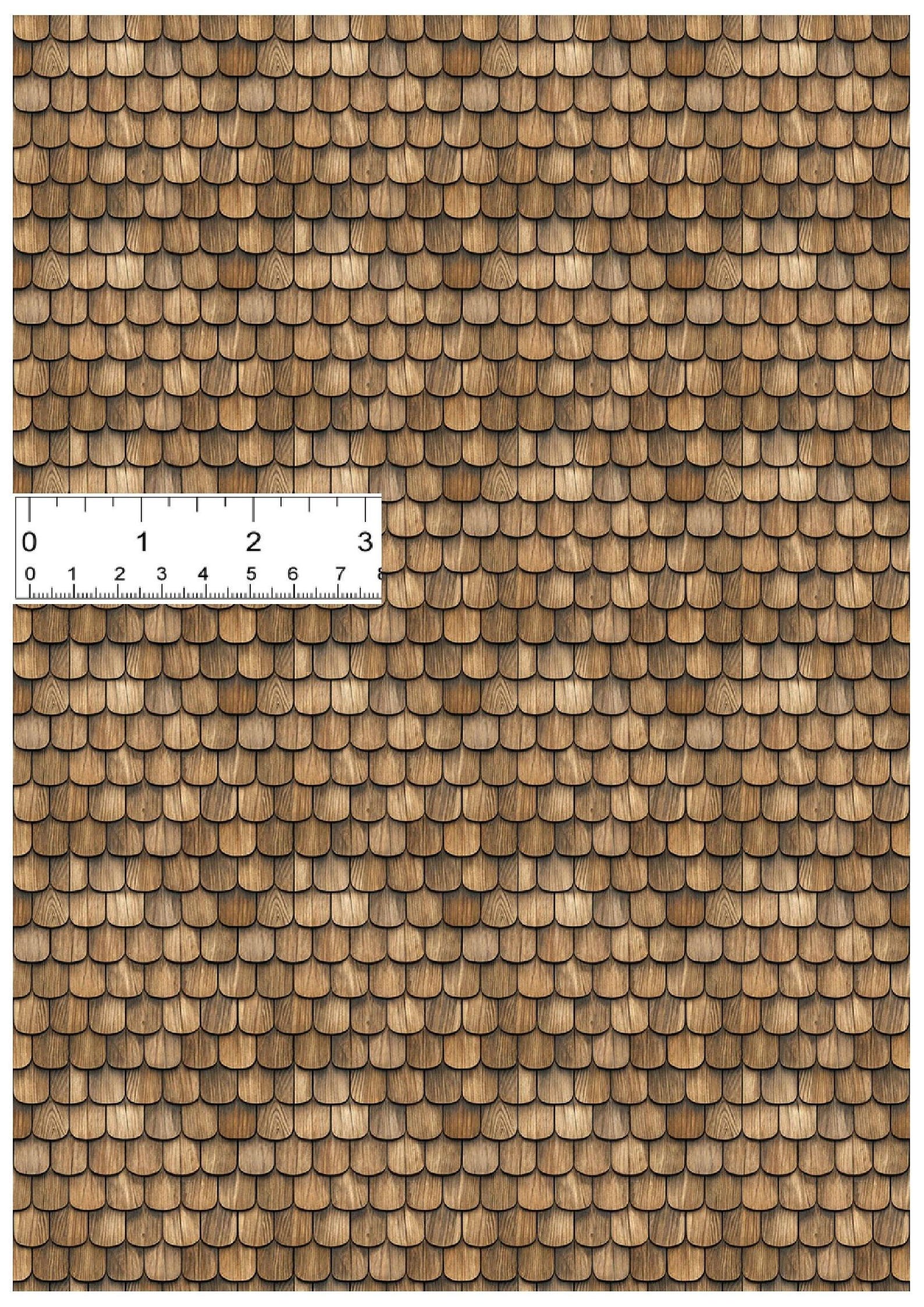 Dollhouse Rustic Aged Wooden Scalloped Shingles Printable PDF 1/15 1/30 ...